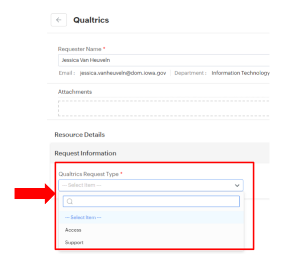 Submit a Qualtrics Request in ServiceDesk Plus | Digital Experience