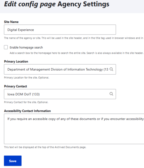 Set a Primary Contact | Digital Experience